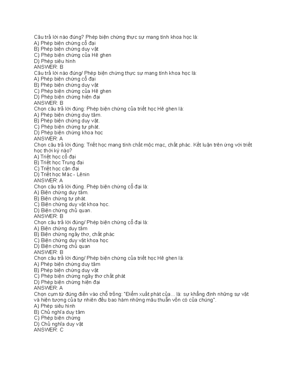 Triet-CO-HONG - hjhjhj - Câu trả lời nào đúng? Phép biện chứng thực sự ...