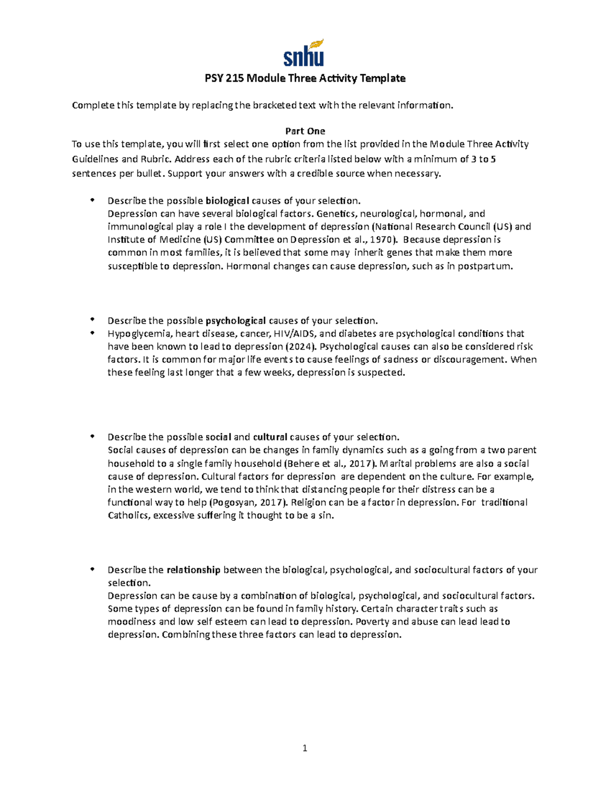 PSY 215 Module Three Activity final - PSY 215 Module Three Ac 3 vity ...