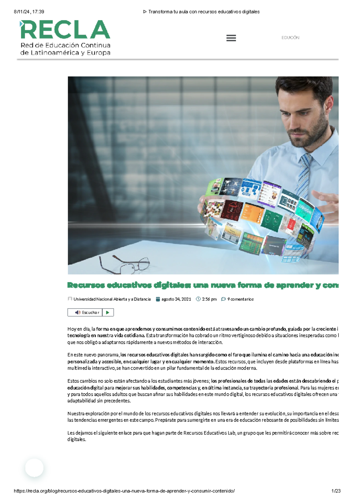 Transforma tu aula con recursos educativos digitales - Recursos ...