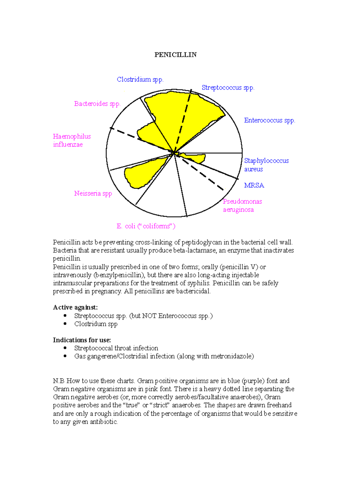 Antibiotic-chart - Antibiotic chart - PENICILLIN Clostridium spp ...