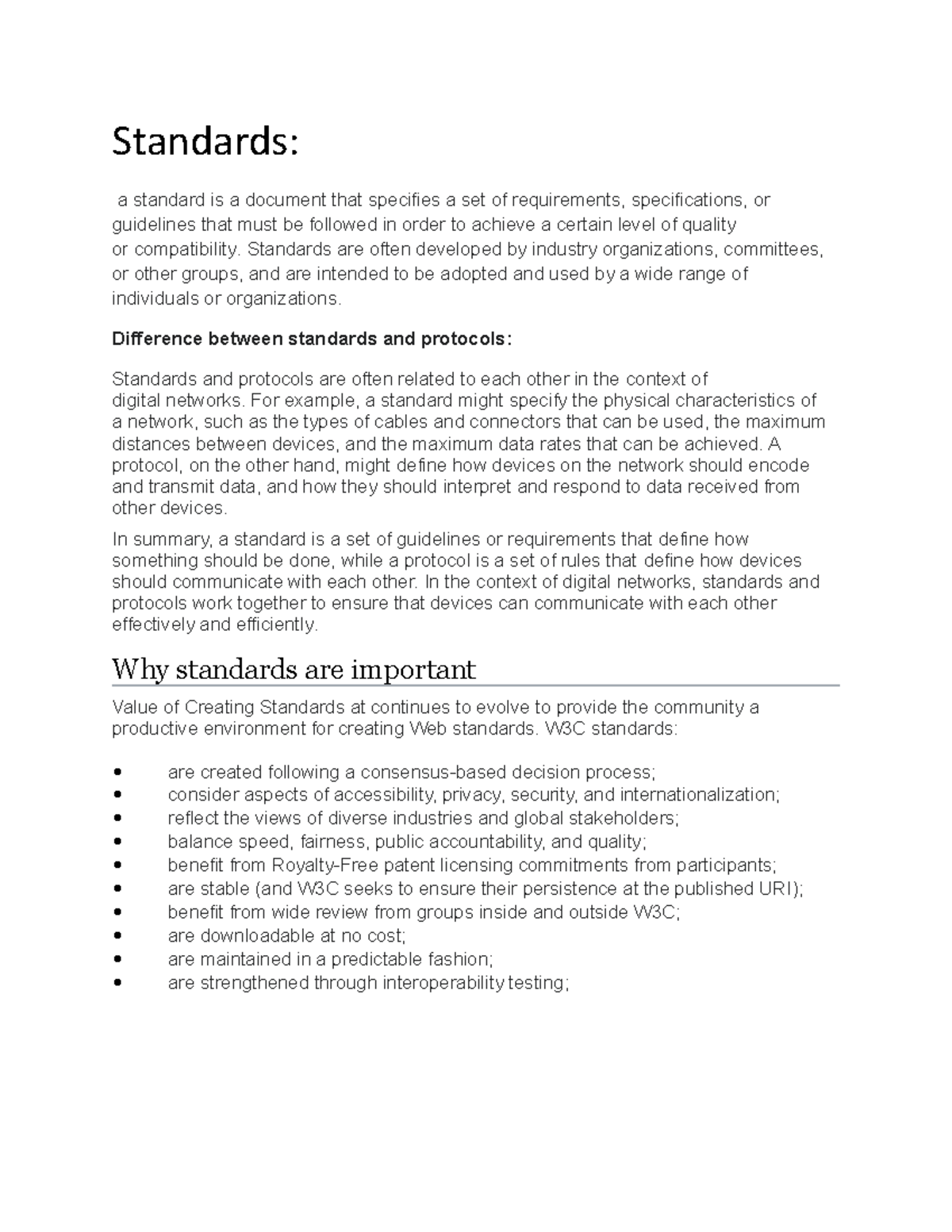 Standards - NOTES - Bs Computer science - GCUF - Studocu