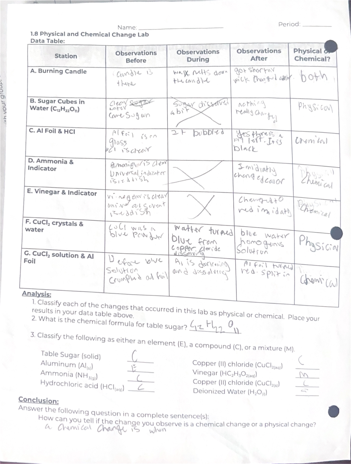 Scanned Document - Its a lab - Period: Name: 1 Physical and Chemical ...