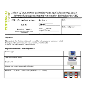 EET-117 LAB 5 W22 - EET 117 - Centennial College - Studocu