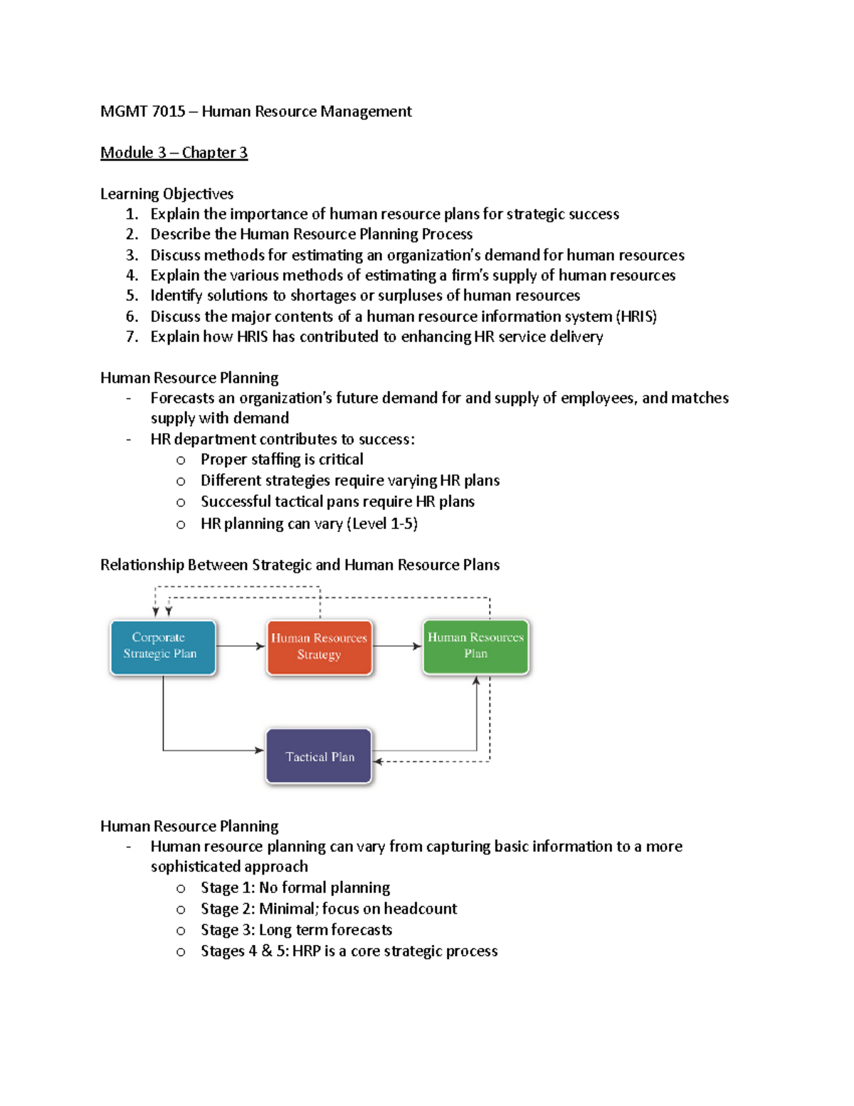 MGMT 7007 - Module 3 - Lecture notes 3 - MGMT 7015 – Human Resource ...