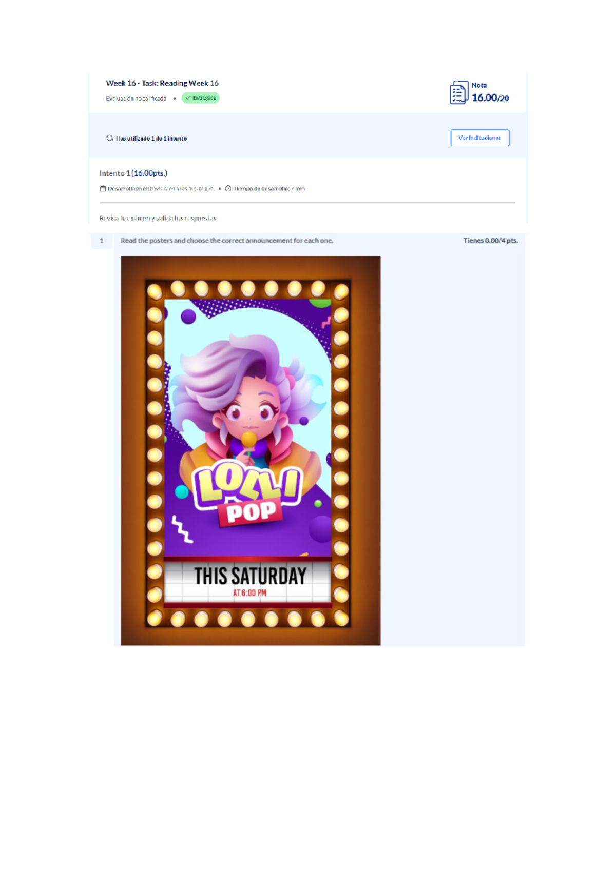 Week 16 - Task: Reading Week 16 - ) Desarrollado el: a las 10:32 p. 1 Tiempo de desarrollo: 7 ...