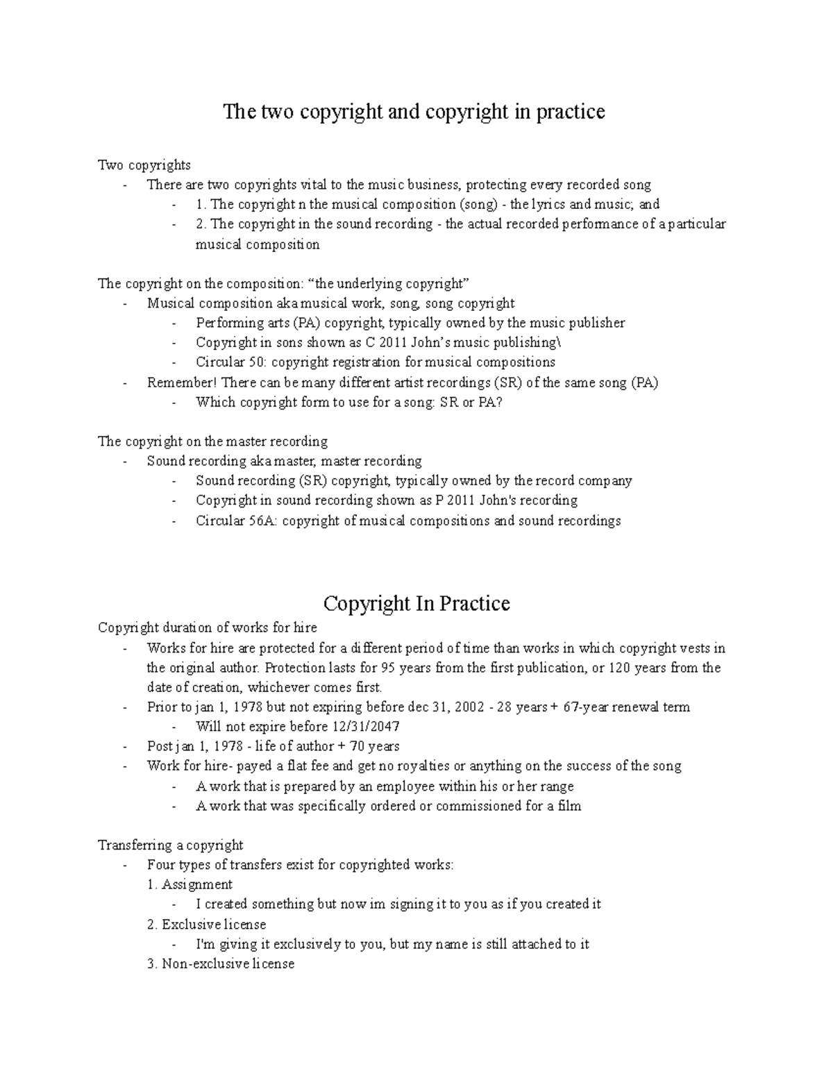 The two copyright and copyright in practice - The copyright n the ...