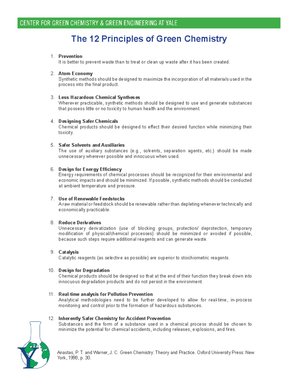 12 principles-of-green-chemistry - The 12 Principles of Green Chemistry ...
