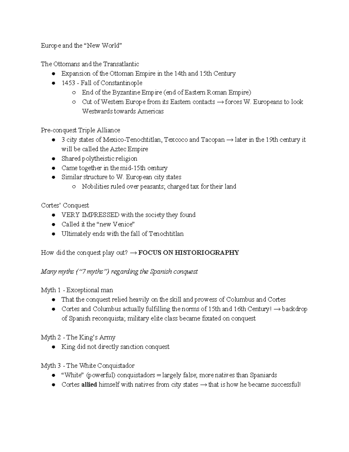 The "New World" Summary - Europe and the “New World” The Ottomans and ...