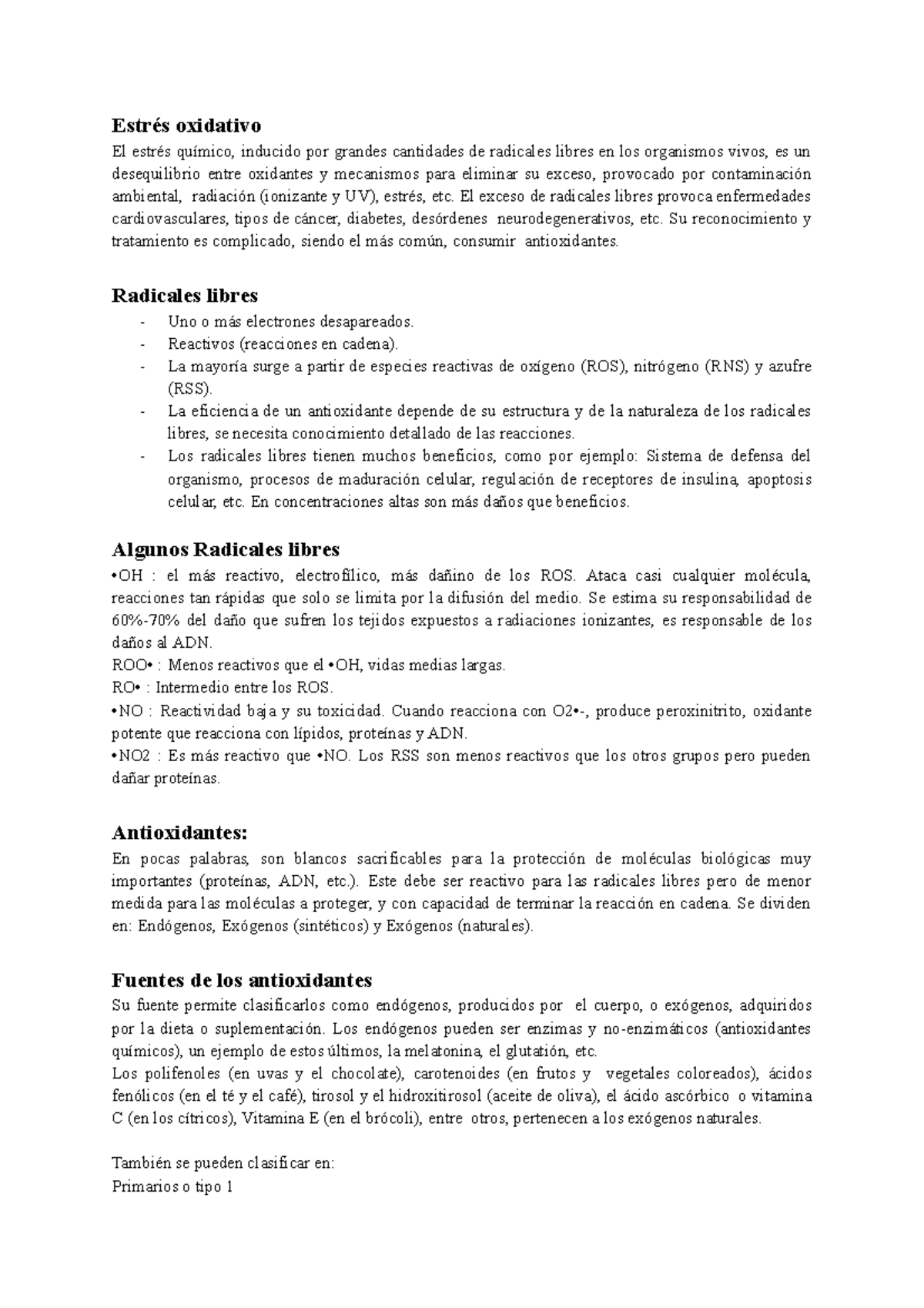 Estrés oxidativo - ... - Estrés oxidativo El estrés químico, inducido ...