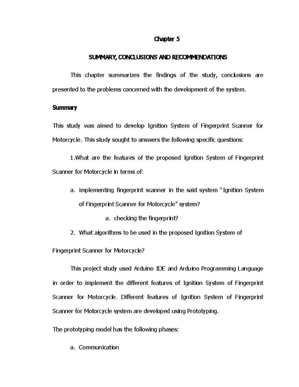 Chapter 5 ignition system using arduino - Computer Fundamentals and Programming - PangSU - Studocu