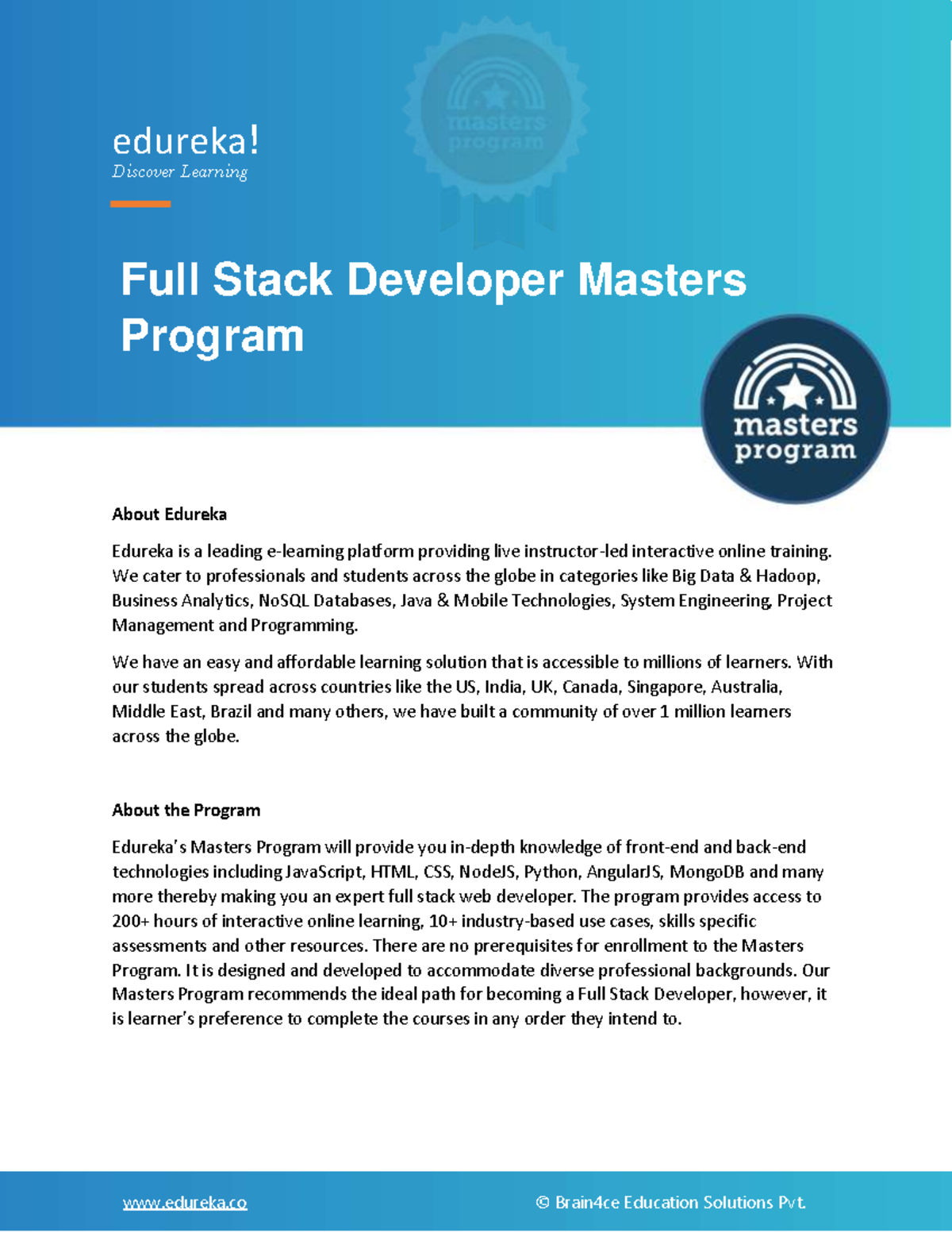 Full Stack Developer Master Program Curriculum (Final) - edureka ...