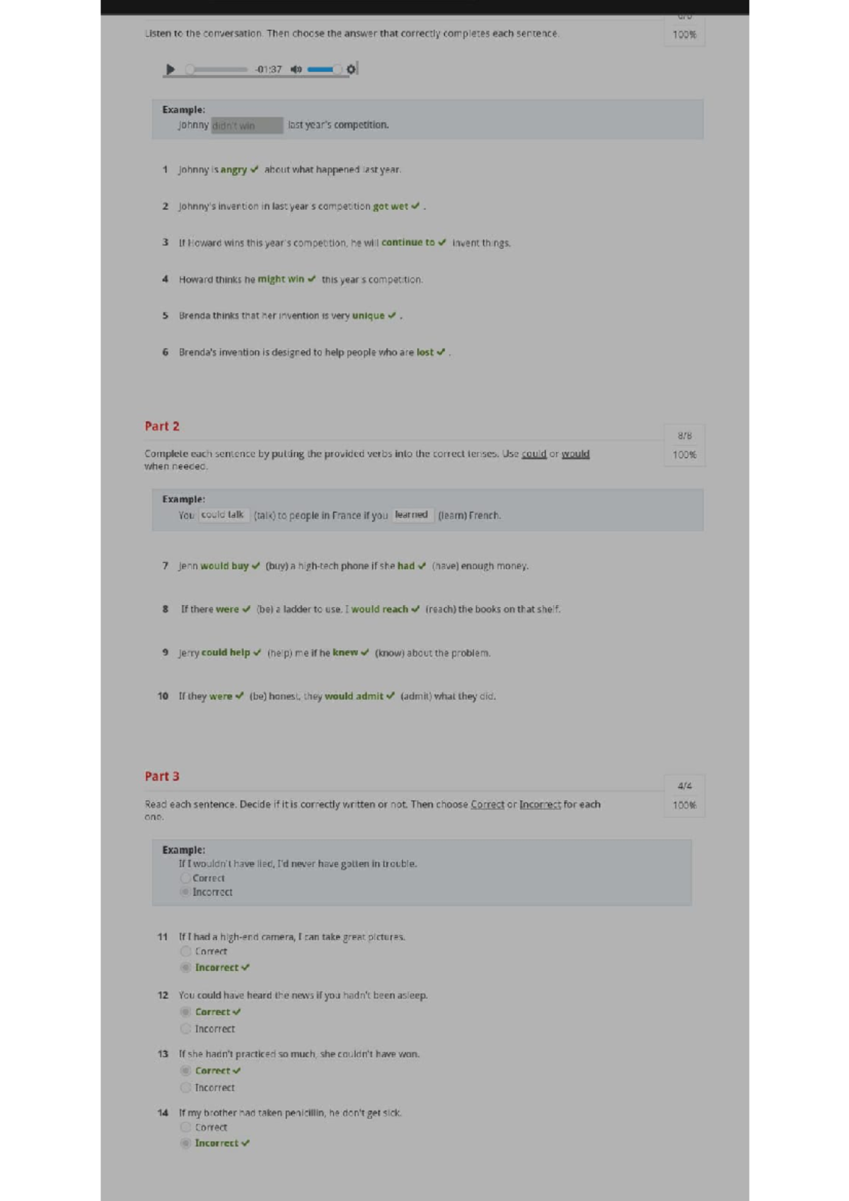 Flagship 9 quiz unidad 8 - Listen to the conversation. Then choose the answer that correctly ...