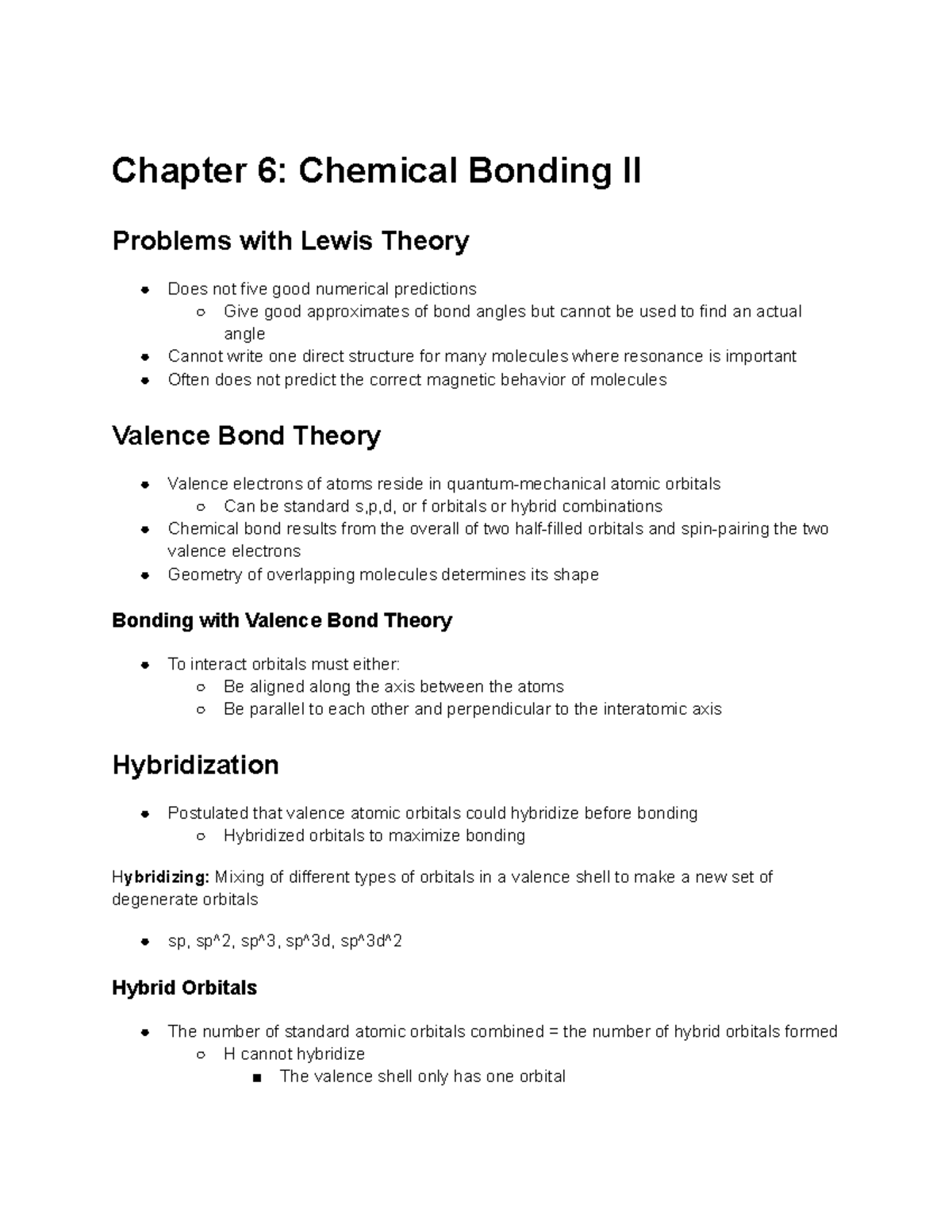 Chapter 6 Chemical Bonding II - Studocu
