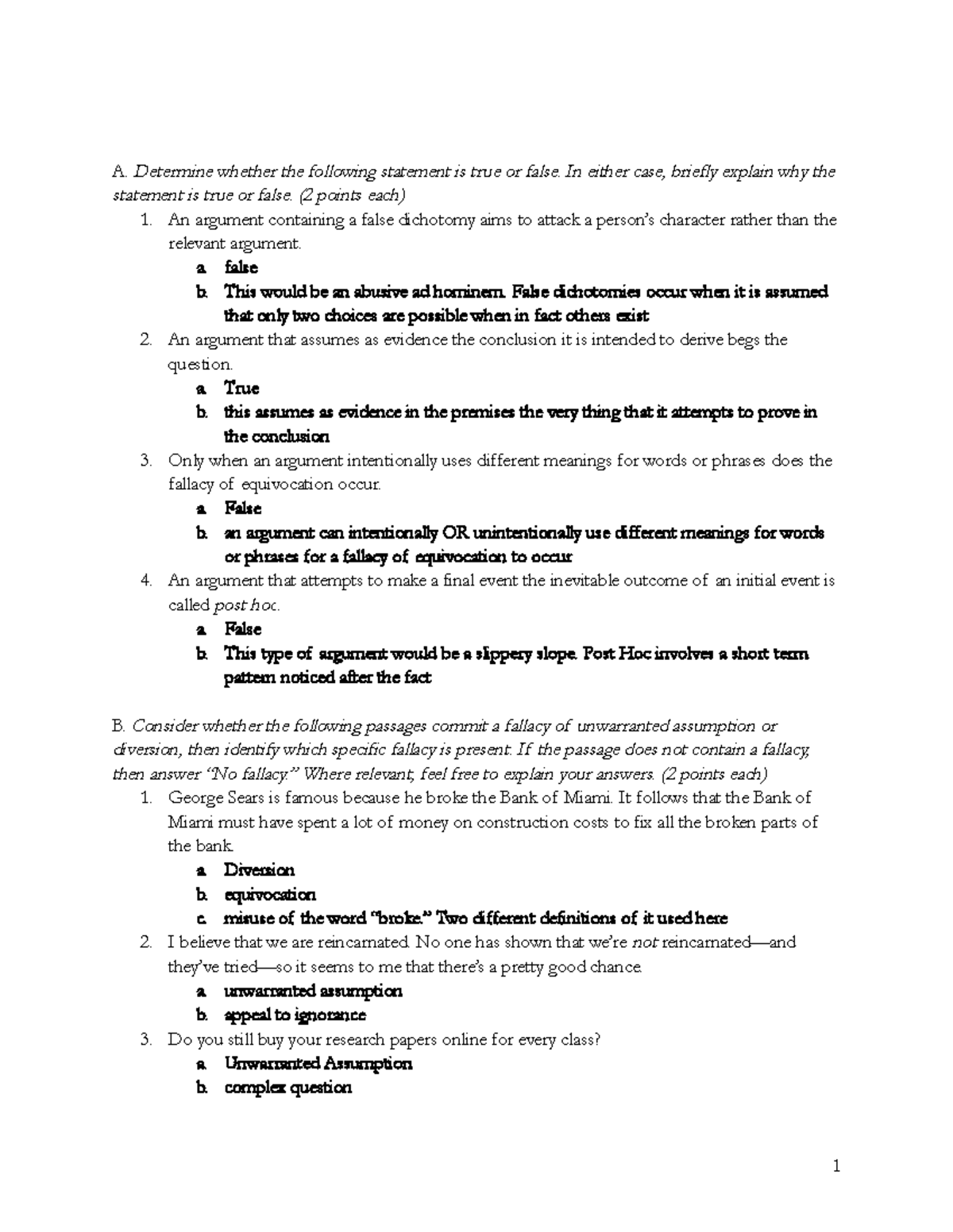 Week 5 Problem Set Practice A Determine Whether The Following