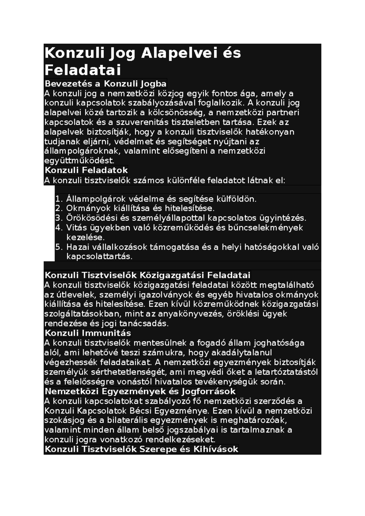 Konzuli Jog Alapelvei es Feladatai - Konzuli Jog Alapelvei és Feladatai ...