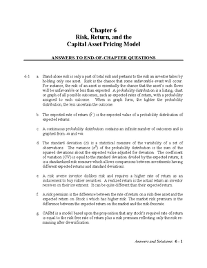 Chapter 9 - finance - CHAPTER 9 – CHARACTERIZING RISK AND RETURN ...