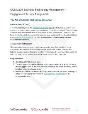 COMM 220 Winter 2024 Course Outline - John Molson School of Business Department of Finance COMM ...