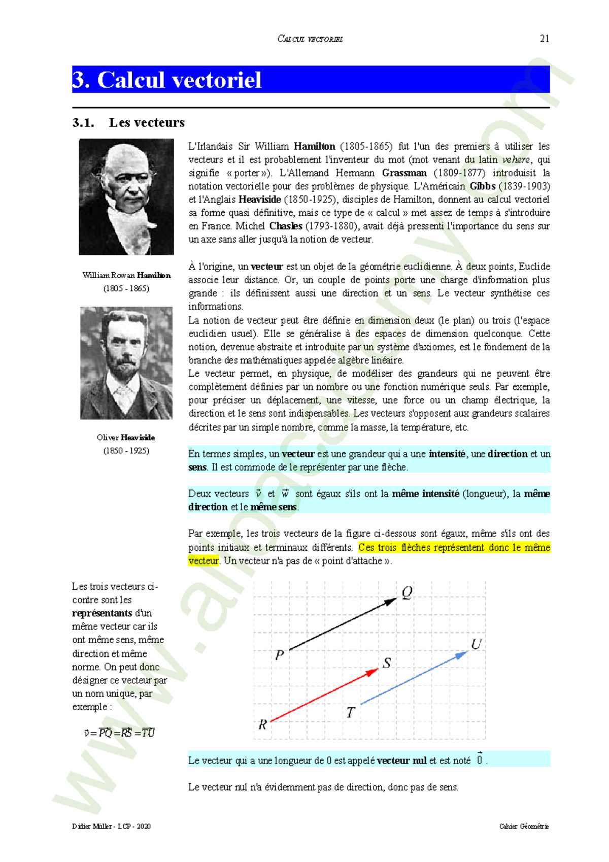 1Produit vectoriel cours 01(www - CALCUL VECTORIEL 3. Calcul vectoriel3 ...