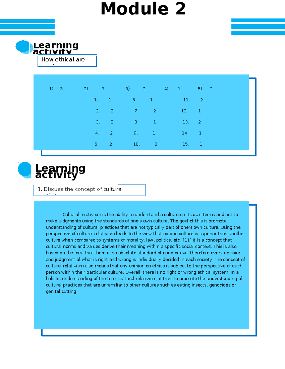 Addendum acts - ............ - Module 2 Learning activity ####### How ...