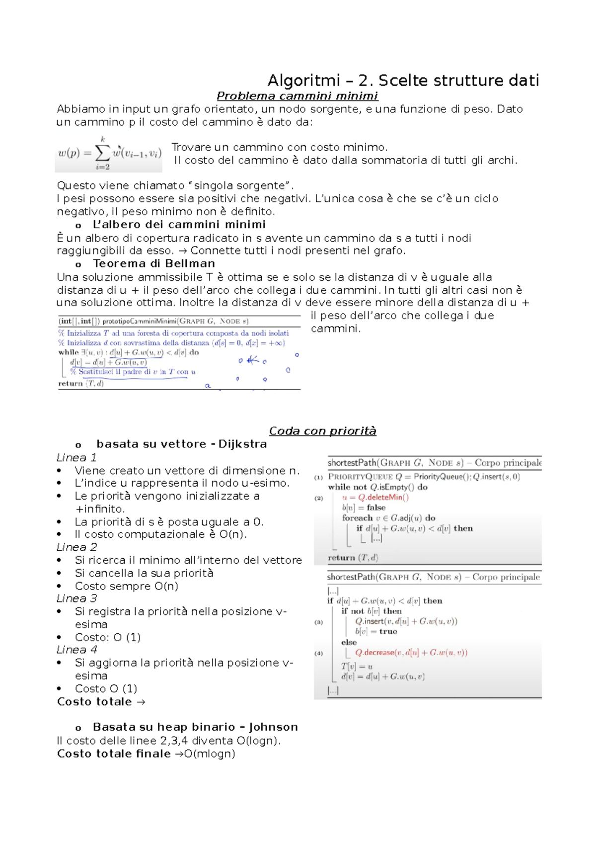 2. Scelta strutture dati - Algoritmi – 2. Scelte strutture dati ...