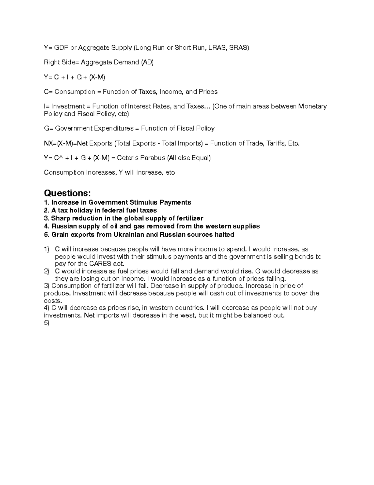 Principles of Macroeconomics 3:15:22 - Y= GDP or Aggregate Supply (Long ...