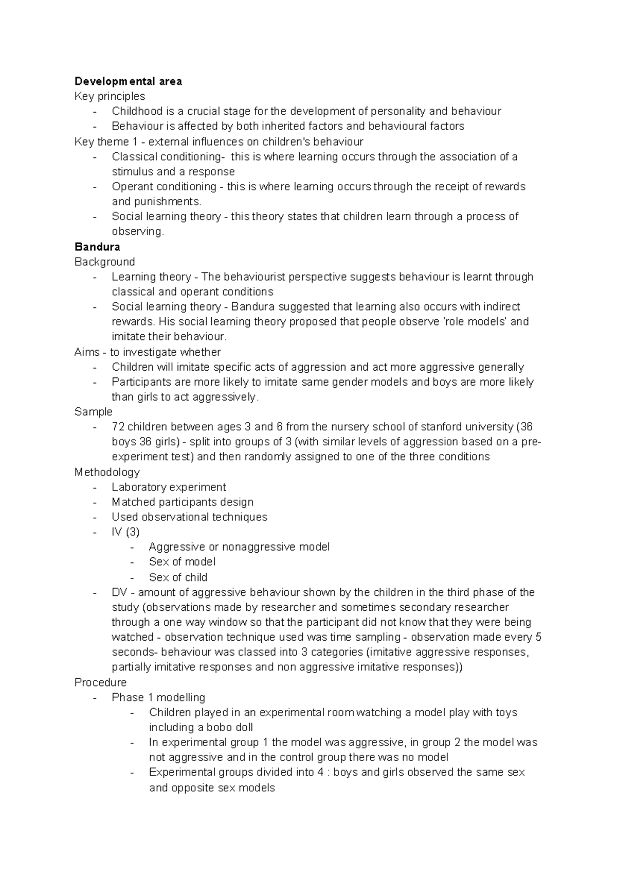 Developmental area - Developmental area Key principles - Childhood is a ...