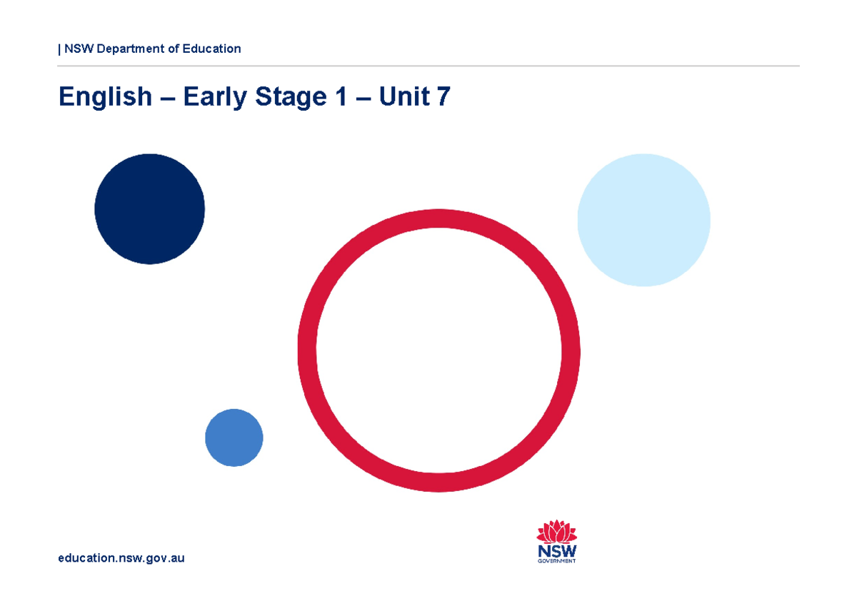 English es1 unit 07 - | NSW Department of Education English – Early ...