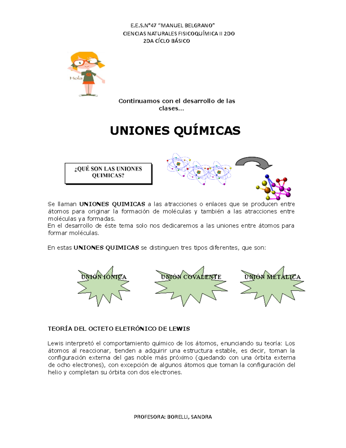 Tercera Clase Uniones Iónicas - UNIÓN IÓNICA UNIÓN COVALENTE UNIÓN ...