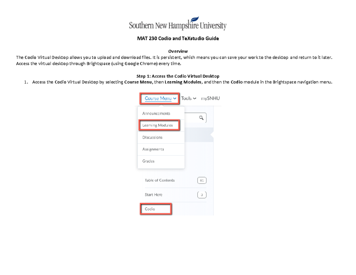 MAT 230 Codio and Te Xstudio Guide - MAT 230 Codio and TeXstudio Guide ...