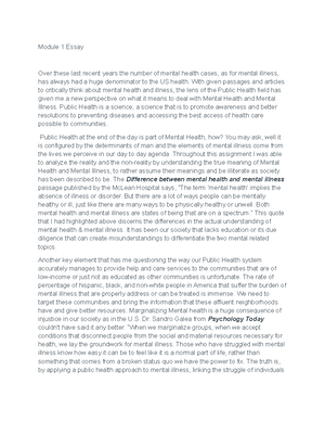 Module 1 Essay - Writing assignments - Professors name December 4th ...