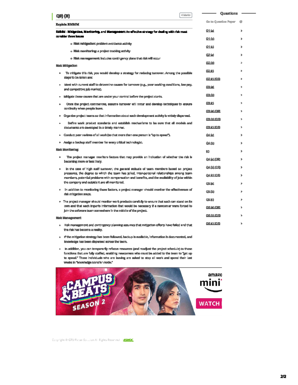 Rmmm - Software Engineering - Studocu