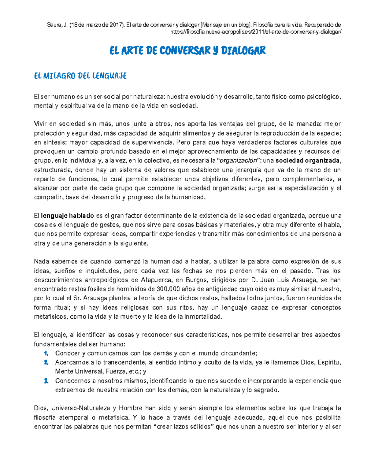 EL ARTE DE Conversar Y Dialogar - filosofia.nueva-acropolis/2011/el ...