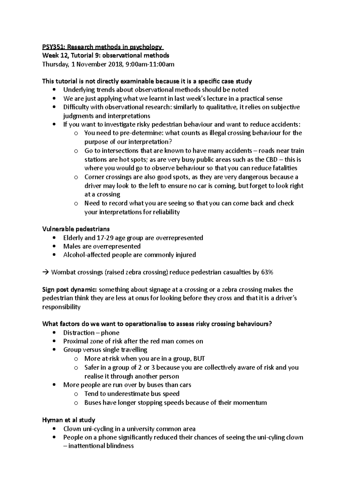 PSY351 W12, T9 - Detailed tutorial notes - PSY351: Research methods in ...