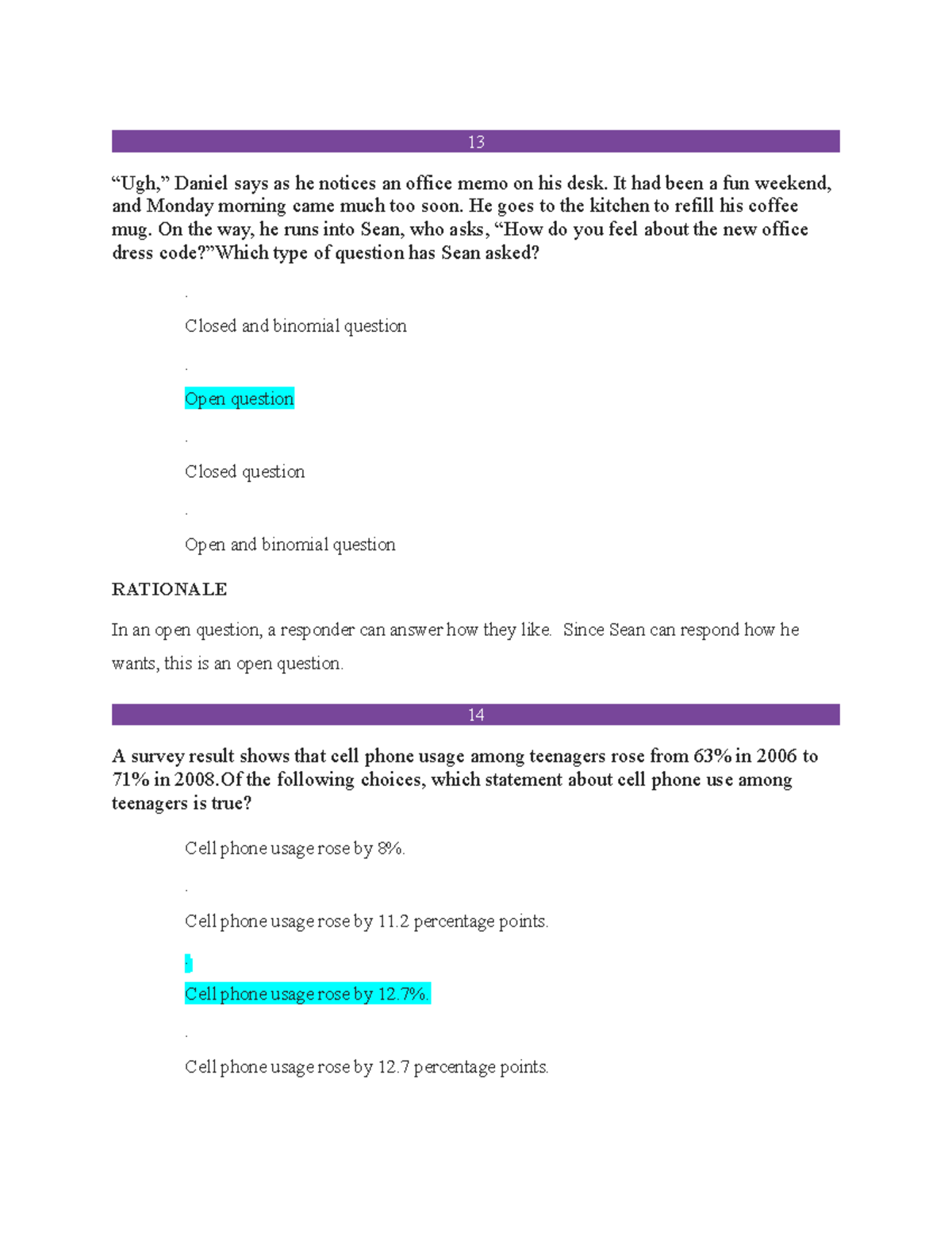 Intro Statistics Unit1 3 - 13 “Ugh,” Daniel says as he notices an ...