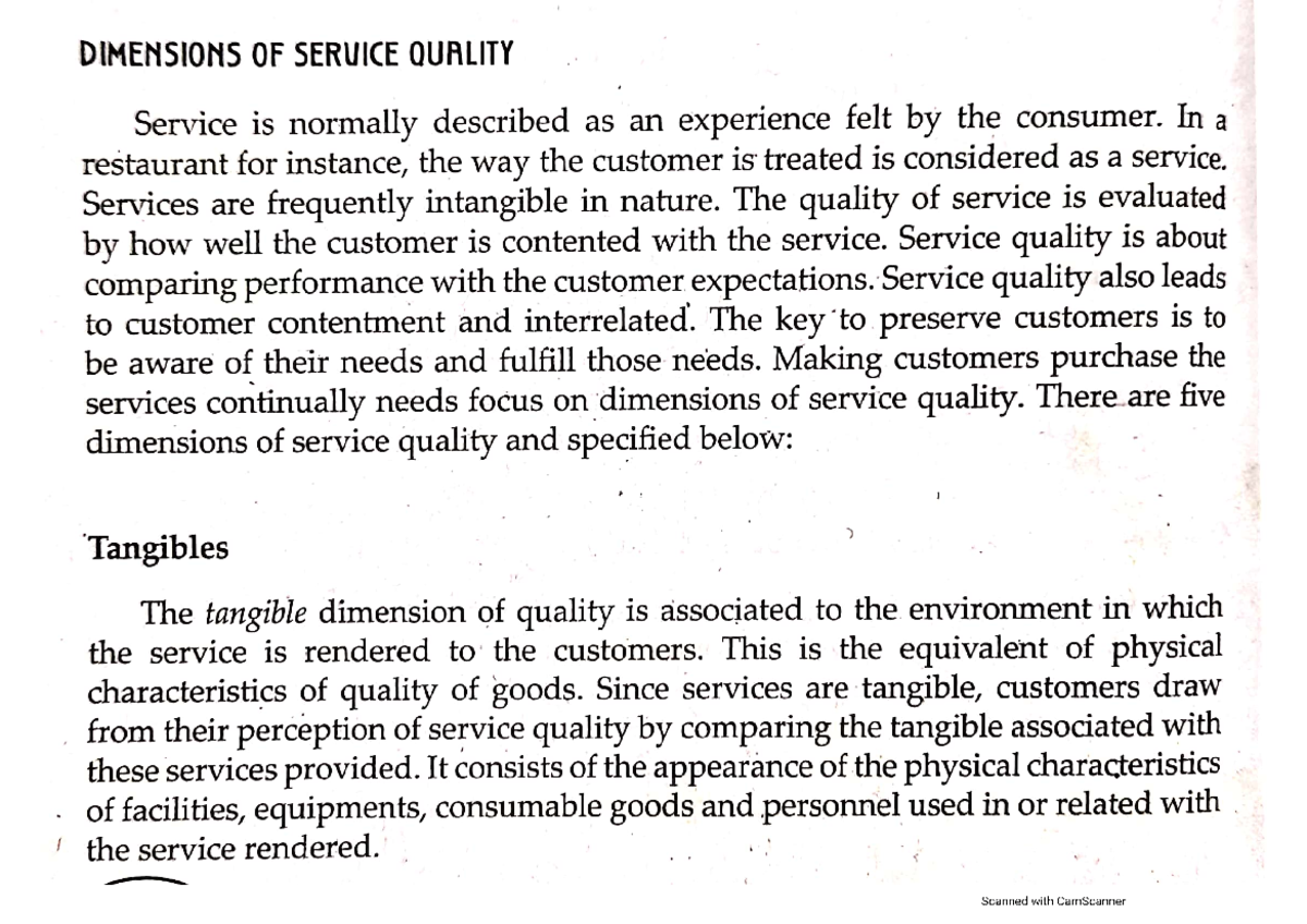 Dimensions of service quality - Managerial Economics - USIU Africa ...