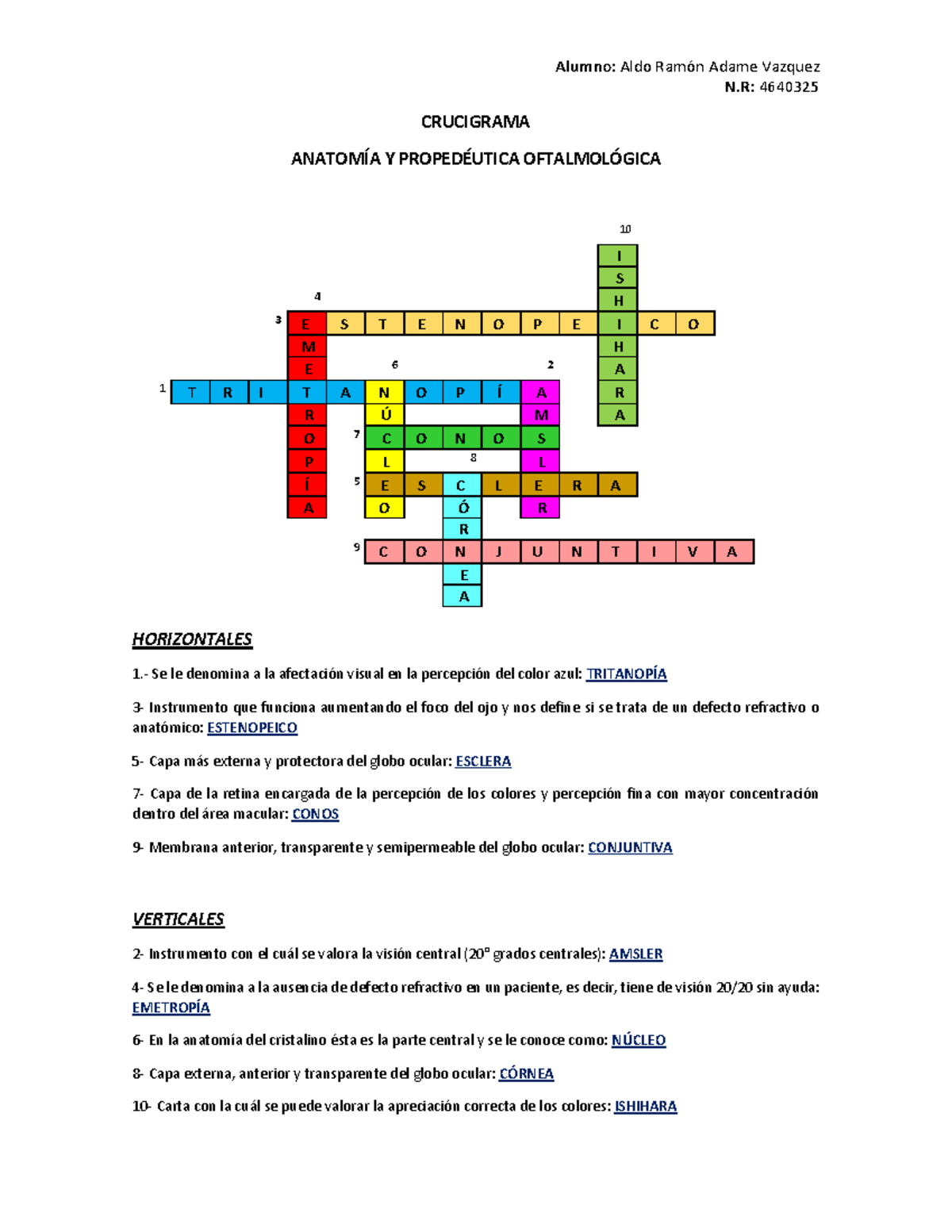 3er Crucigrama-7 Final - Alumno: Aldo Ramón Adame Vazquez N: 4640325 ...