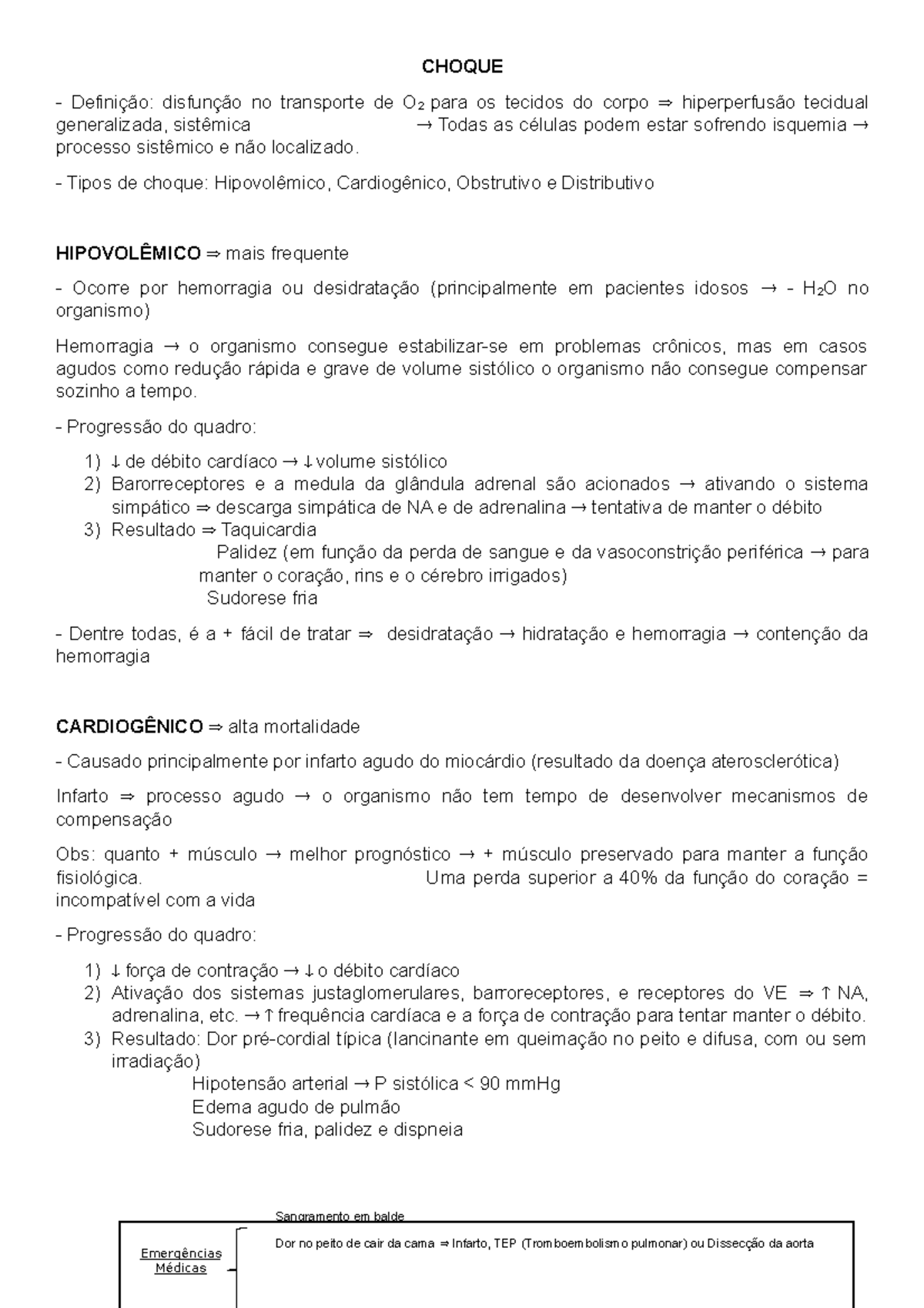 Fisio - Choque - CHOQUE Definição: disfunção no transporte de O 2 para ...