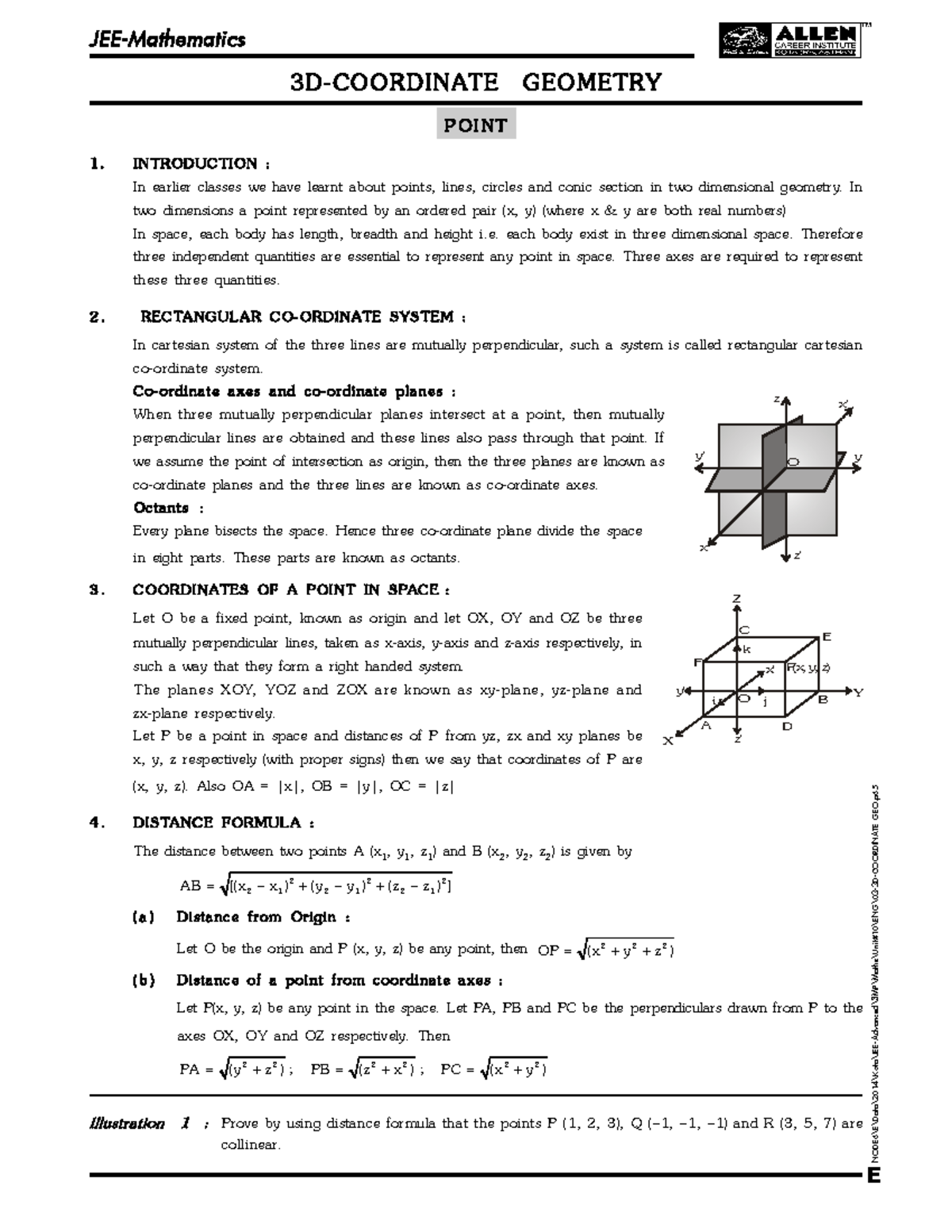 3D Geometry - IMPORTANT - E - Studocu