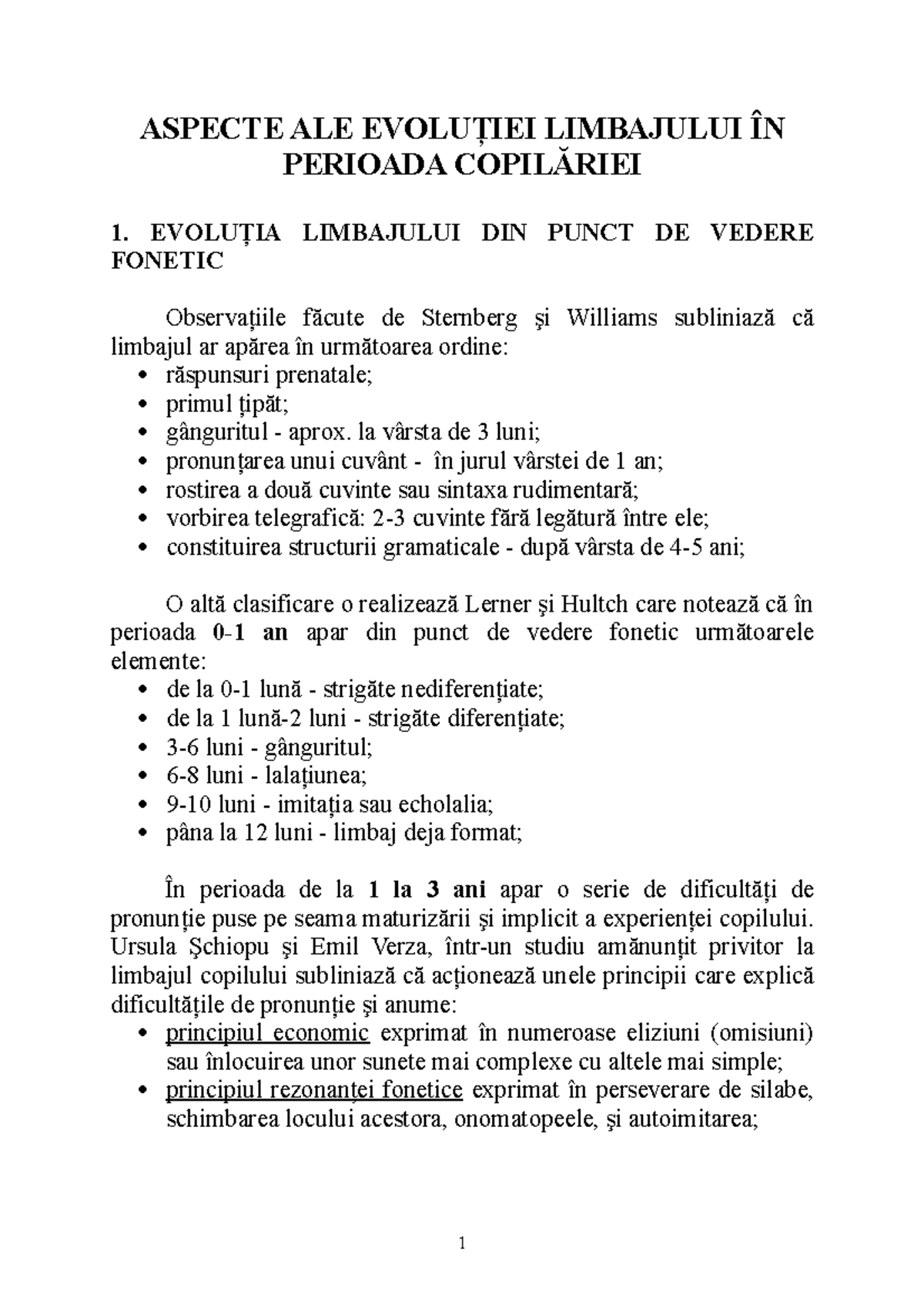 8. Limbajul - Lecture notes 8 - ASPECTE ALE EVOLUŢIEI LIMBAJULUI ÎN ...