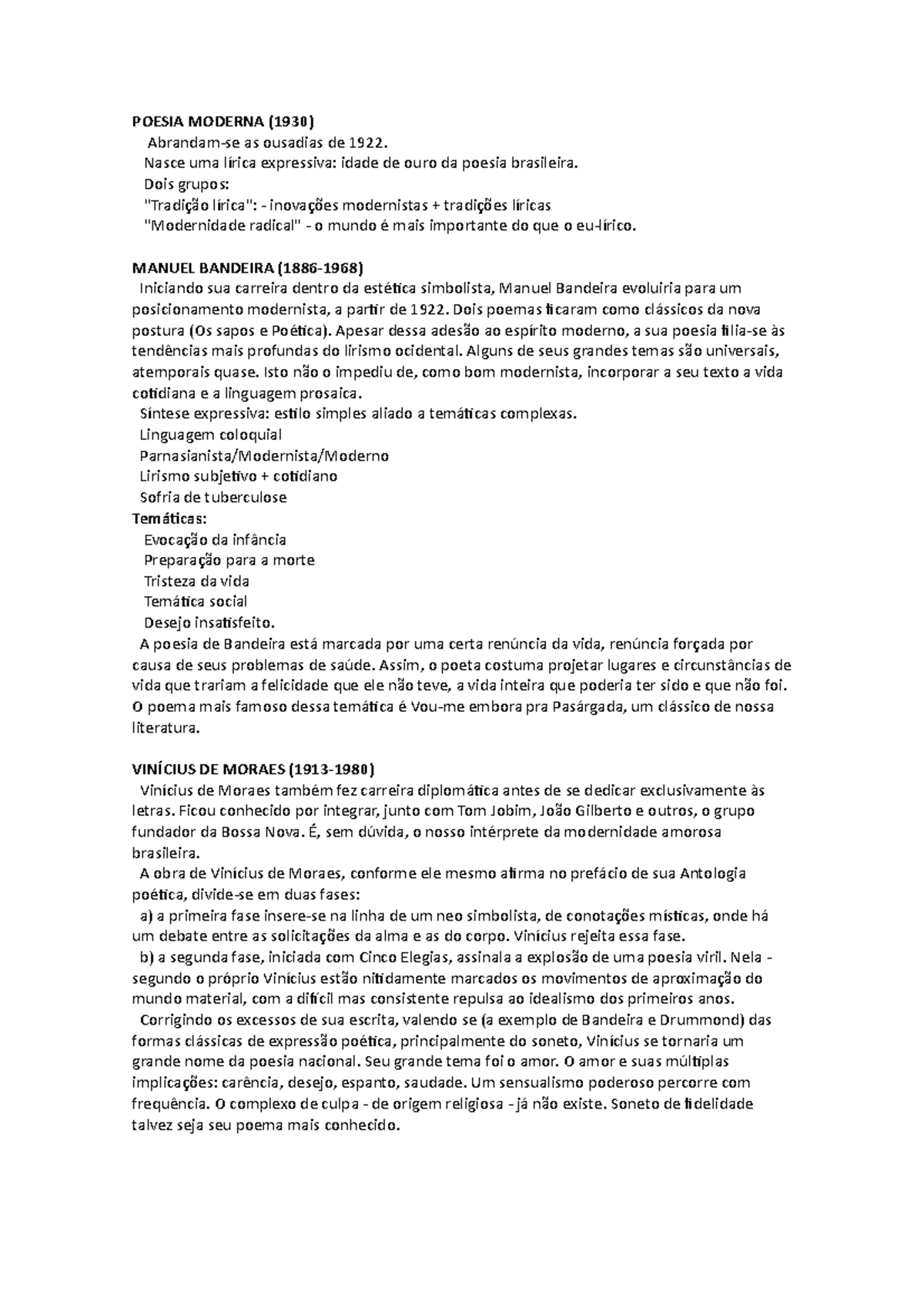 Poesia Moderna - POESIA MODERNA (1930) Abrandam-se as ousadias de 1922 ...