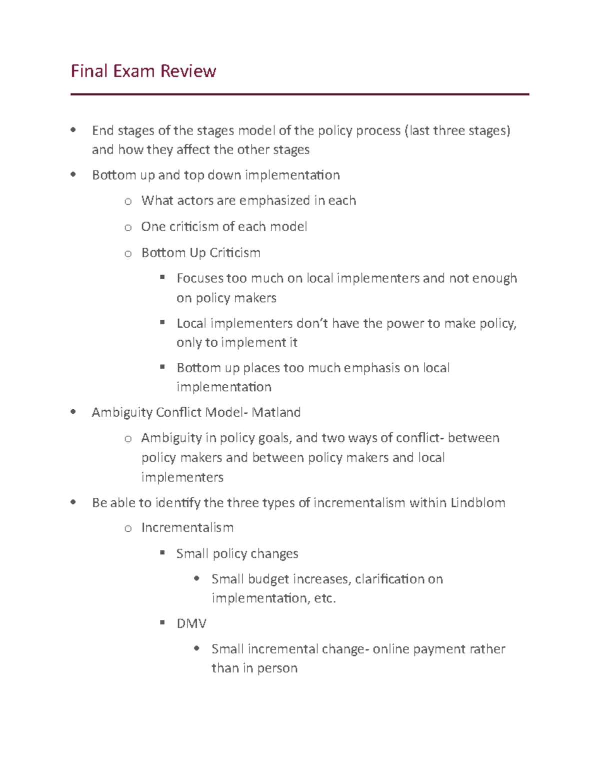 Final Exam Review Session with Professor - Final Exam Review End stages ...