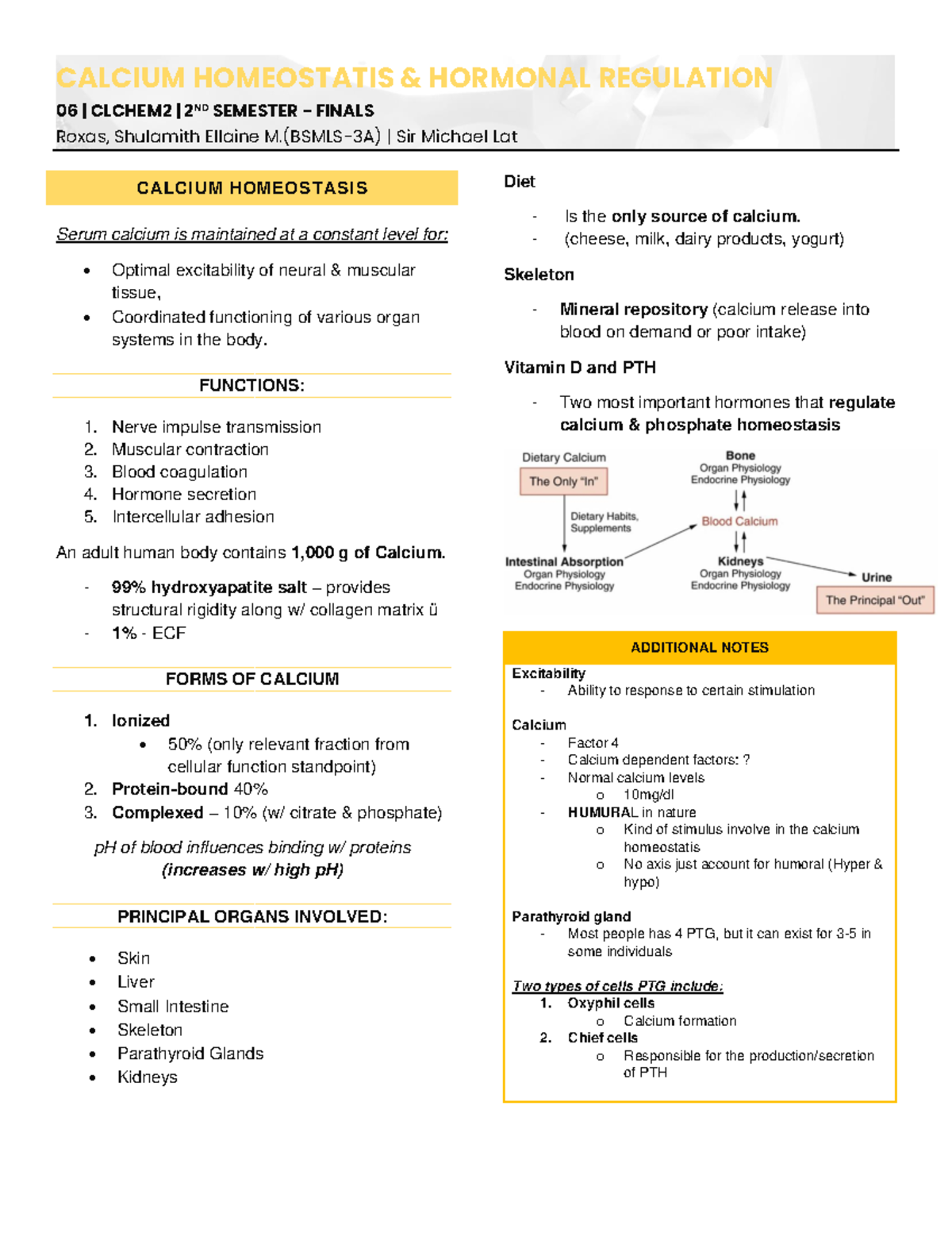 Finals Clchem 2 06 Calcium Homeostasis And Hormonal Regulation 7283