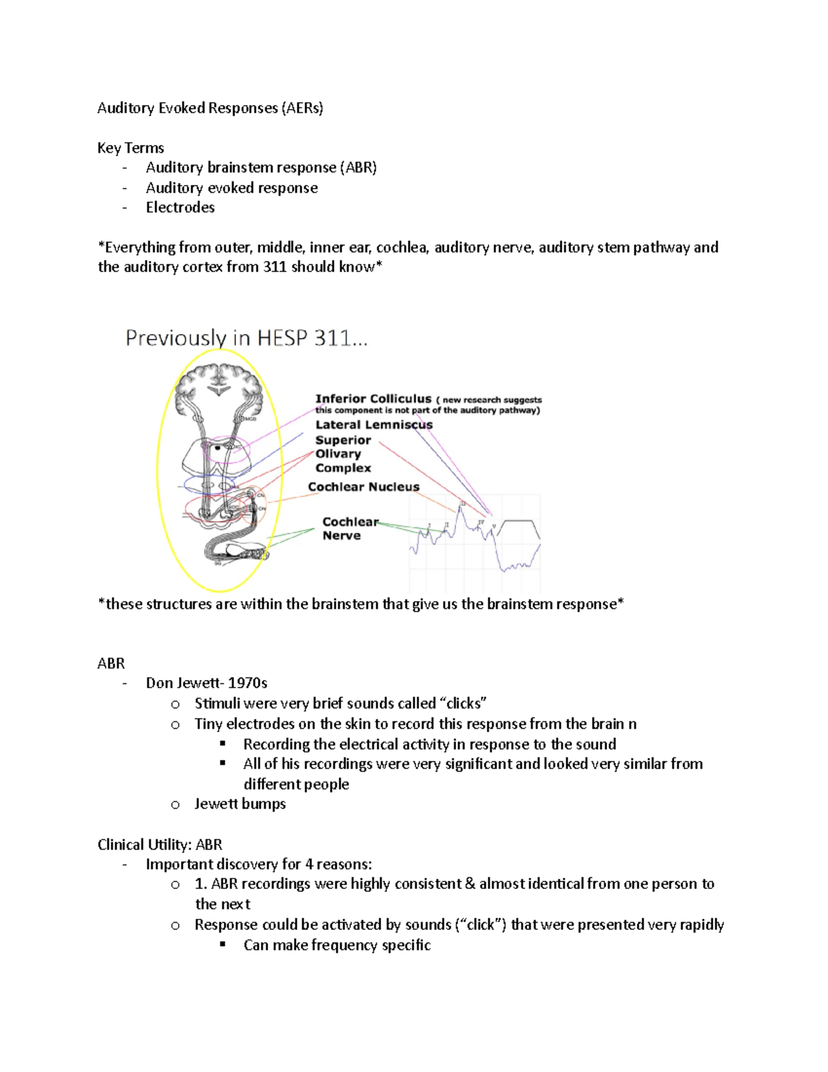 Auditory Evoked Responses - ABR recordings were highly consistent ...