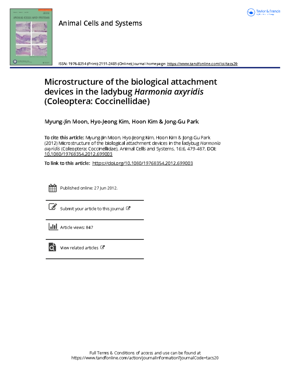 Microstructure of the biological attachment devices in the ladybug ...