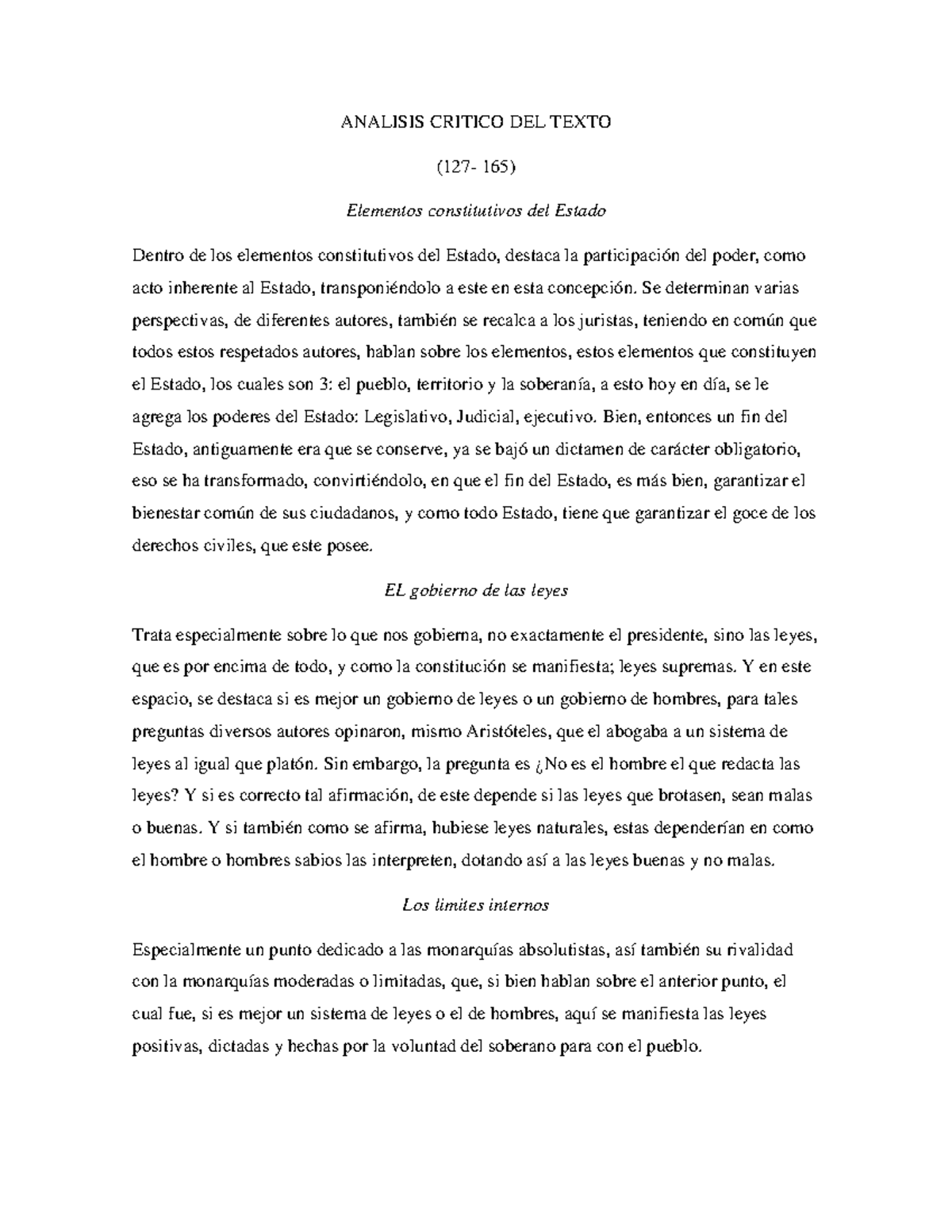Analisis Critico DEL Texto - ANALISIS CRITICO DEL TEXTO (127- 165 ...