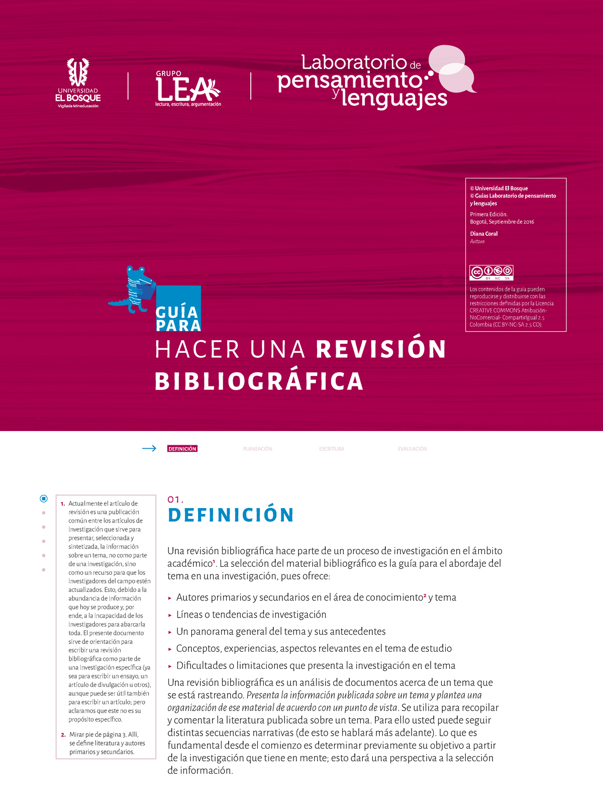 09 Guia Revisión bibliografica - GUÍA PARA DEFINICIÓN PLANEACIÓN ...