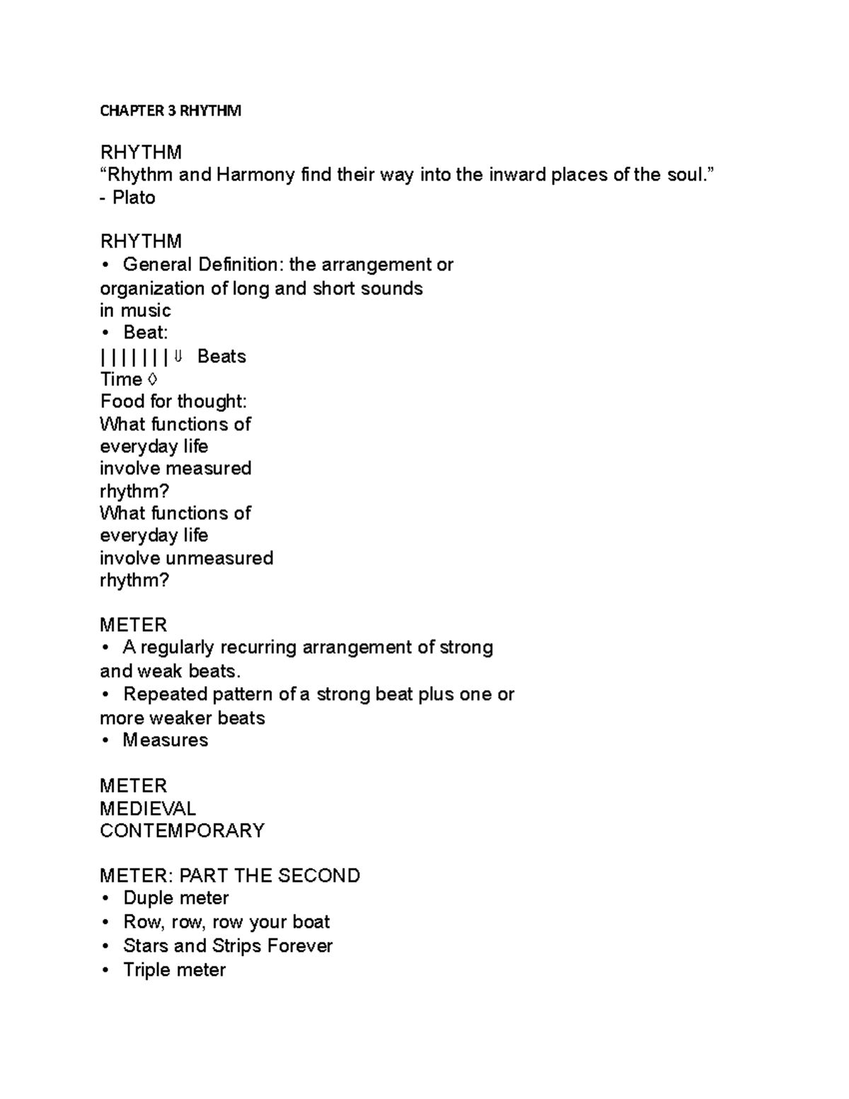 Chapter 3 Rhythm - DR David Tedford Fall 22 - CHAPTER 3 RHYTHM RHYTHM ...