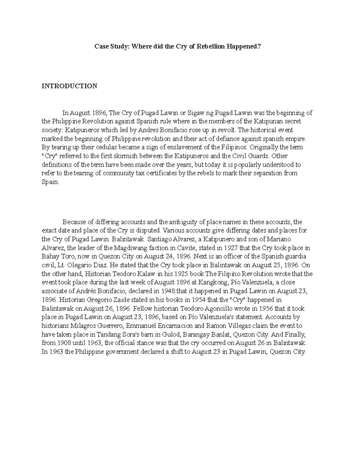 565083117 Case Study Cry of Rebellion - Case Study: Where did the Cry ...