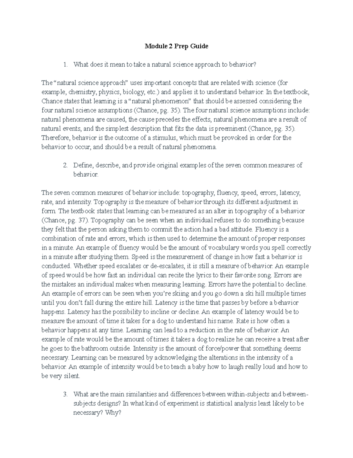 Module 2 Prep Guide - Module 2 Prep Guide What does it mean to take a ...