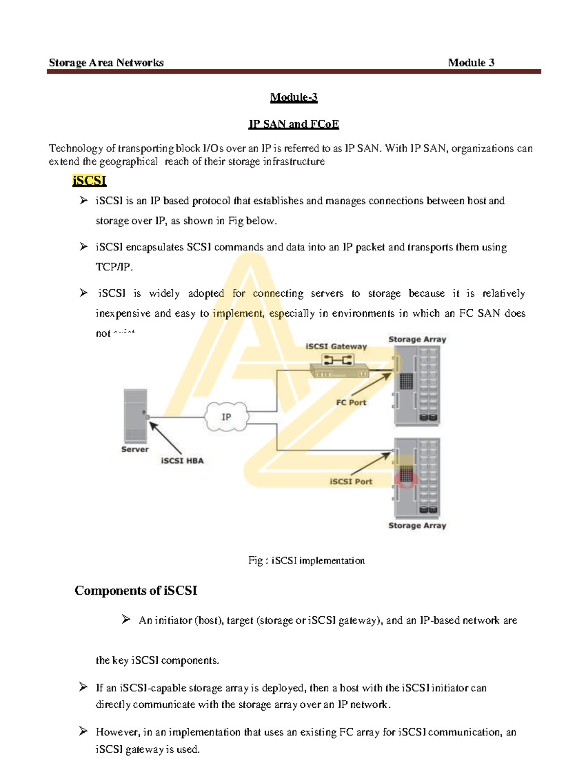 SAN Mod3@Az Documents - this is az document notes - Module- IP SAN and ...